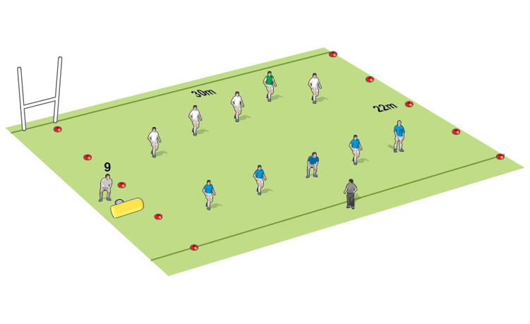 Target the rabbit - Rugby Backs Defence Training Drills - Rugby Coach ...